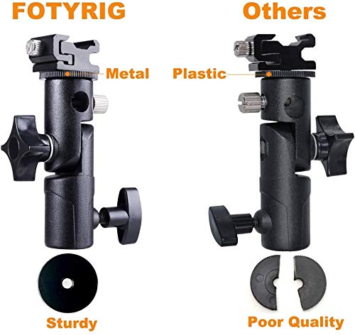 FOTYRIG Camera Speedlite Mount Flash Stand Bracket Umbrella Mount Holder Shoe Mount Compatible with Nikon Pentax Olympus Nissin Metz and Other Speedlite Flashes E Type-2 Pack