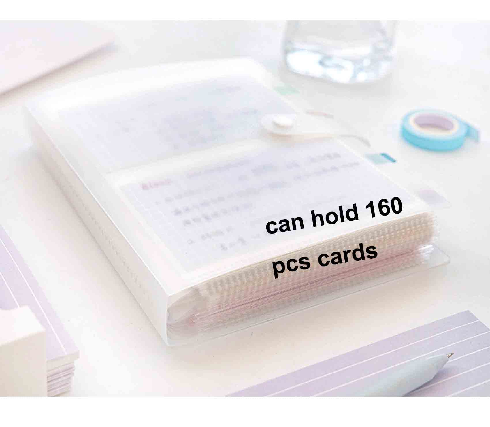 YOAVIP 3x5 Index Cards Clear Plastic Holder Organizer Pouches Book Binder 40 Page Hold 160 Cards