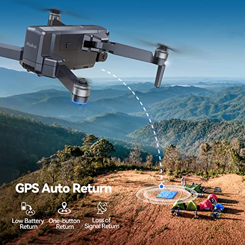 Ruko F11GIM2 Drones with Camera for Adults 4K, 9800ft Long Range Video Transmission, 3-Axis Gimbal, 56Mins Flight Time GPS Auto Return and Follow Me Quadcopter with 2 Batteries, Level 6 Wind Resistance