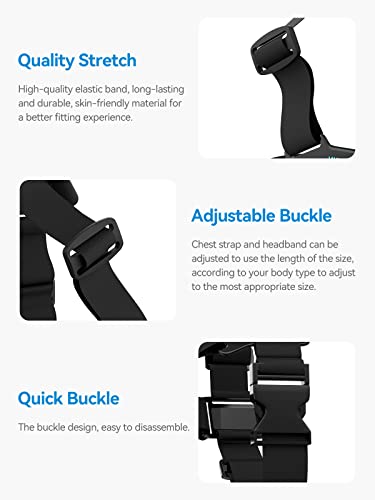 TELESIN Head Mount Strap Chest Mount Harness Video Camera Mount Accessories Kit Compatible with GoPro Hero 11,10,9,8,7,6,5,4, Session 3+, 3, 2, 1, Hero (2018),Fusion,DJI Osmo Action Cameras