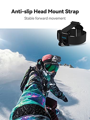 TELESIN Head Mount Strap Chest Mount Harness Video Camera Mount Accessories Kit Compatible with GoPro Hero 11,10,9,8,7,6,5,4, Session 3+, 3, 2, 1, Hero (2018),Fusion,DJI Osmo Action Cameras