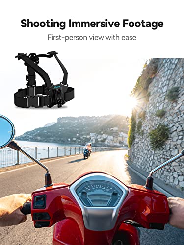 TELESIN Head Mount Strap Chest Mount Harness Video Camera Mount Accessories Kit Compatible with GoPro Hero 11,10,9,8,7,6,5,4, Session 3+, 3, 2, 1, Hero (2018),Fusion,DJI Osmo Action Cameras