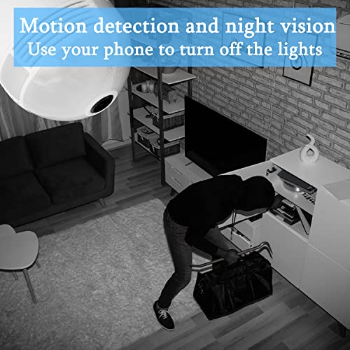 Full HD 1080P Light Bulb Camera, 360 Camera with 32G SD Card, 2.4GHz WiFi Camera, Night Vision Motion Detection Wireless Camera, Home Camera, Baby Pet Monitor