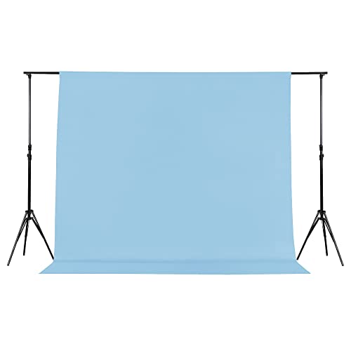 Joccun 8X10 FT Light Blue Backdrop Background for Photography,Polyester Backdrop Curtain Background Screen for Photography,Photoshoot,Video Recording,Studio(8X10ft,Light Blue)