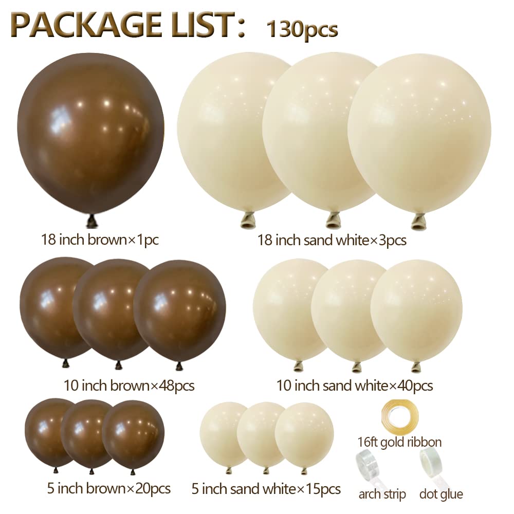 Brown Balloon Garland Kit Coffee Arch Nude Neutral Cream Teddy Bear Tan Safari Party Decorations For Boy Baby Shower Different Sizes