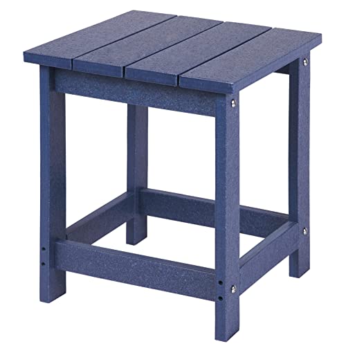 LZRS Adirondack Square Side Table, Pool Composite Patio Table,HDPE End Tables for Backyard,Pool, Indoor Companion, Easy Maintenance & Weather Resistant(Navy Blue)