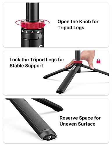 57in Extendable Selfie Tripod Accessories for Gopro - ULANZI Go Quick II Long Action Camera Stick Tripod Quick Release Adapter Vlog Handle Grip for GoPro Hero 11 10 9 8 7 6 5/Max/DJI OSMO Action