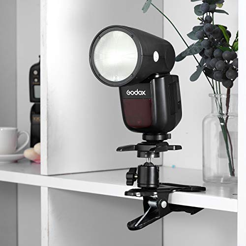 SUPON Multi-Function Tripod Camera Clip Clamp Flash Holder Mount with 360 Swivel Photography Ball-Head 1/4" Threaded Screw for Camera Tripod, SLR, DSLR, Video Cameras,Studio Backdrop Camera