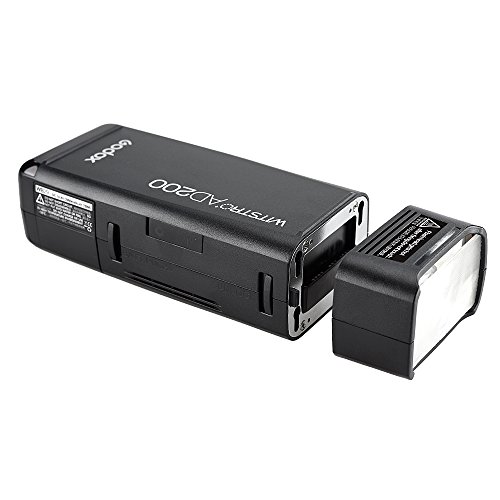 Godox AD200 200Ws 2.4G TTL Speedlite Flash Strobe 1/8000 HSS Monolight with 2900mAh Lithium Battery and Bare Bulb Flash Head to Provide 500 Full Power Flashes Recycle in 0.01-2.1 Second