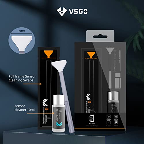 VSGO VS-S03E New Full Frame Camera Cleaning Kit 12pcs Sensor Cleaning Swab and 10ml Cleaner for Sony Nikon Canon FF CCD CMOS Clean