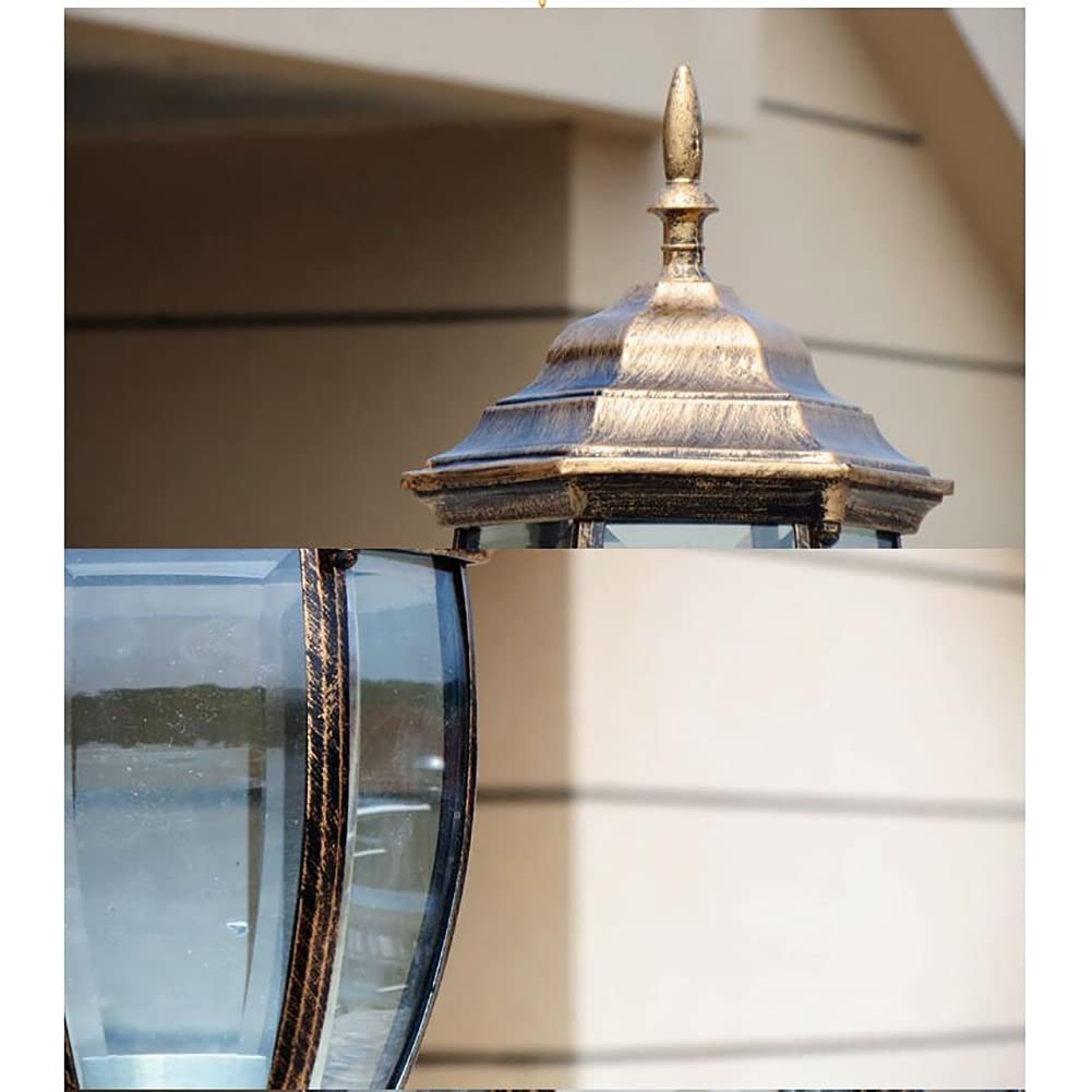 Post Lights Outdoor Post Light Post Cap Lights Wired Outdoor Waterproof Led Villa Patio Aisle Path Pillar Lamp Garden Decoration Landscape Light (Black) (Brass)