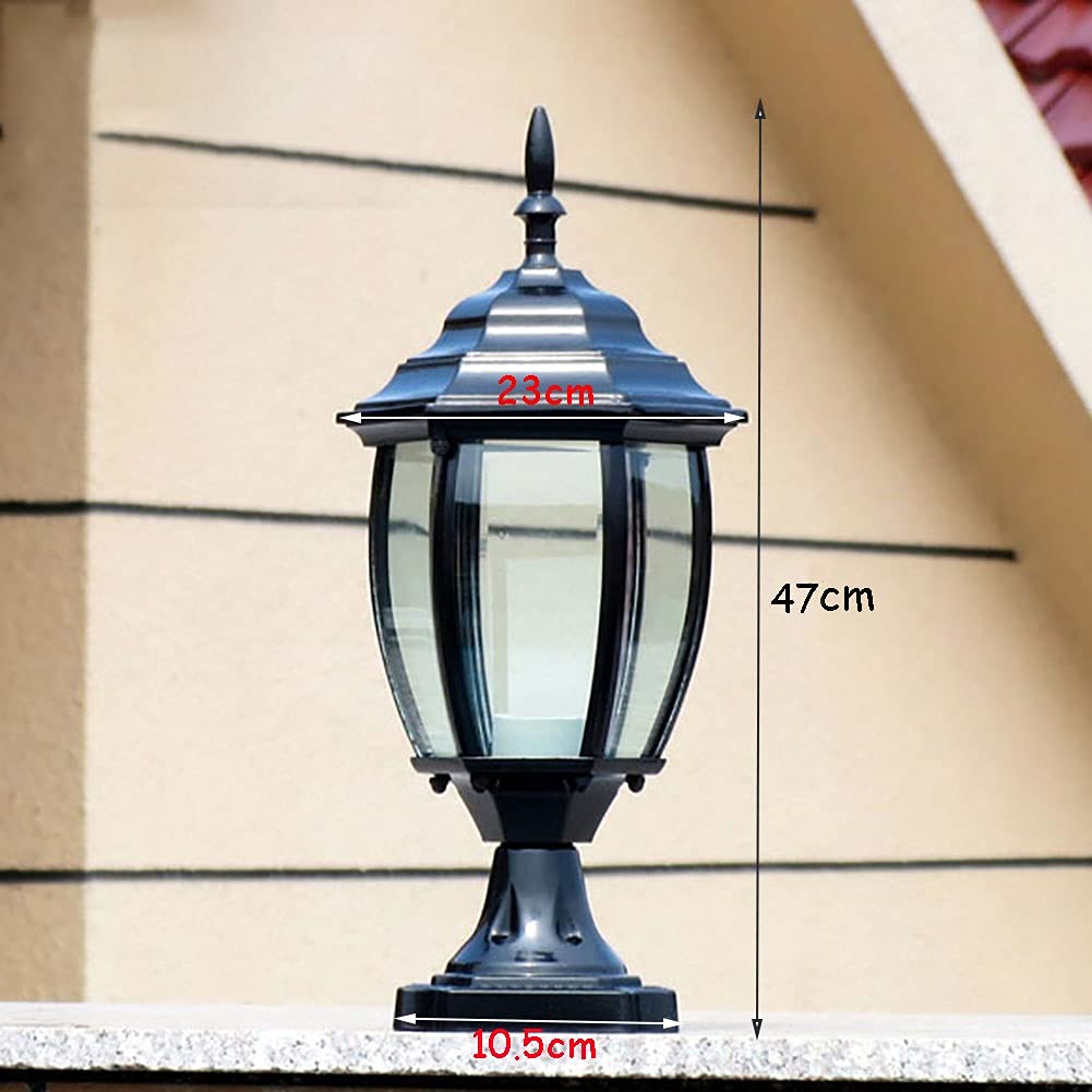 Post Lights Outdoor Post Light Post Cap Lights Wired Outdoor Waterproof Led Villa Patio Aisle Path Pillar Lamp Garden Decoration Landscape Light (Black) (Brass)