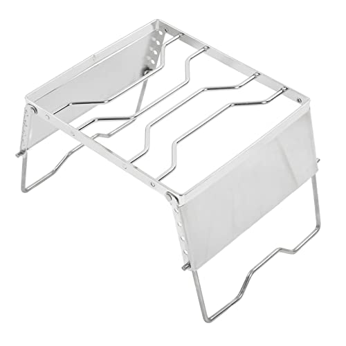 Mini Barbecue Foldable Grill with Wind Screen, Stainless Steel Foldable Camping Grill Grate for Garden with Storage Bag