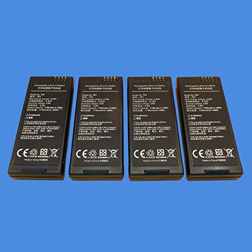 gifi power 4pcs x 1100mAh Batteries for Ryze Tech DJI Tello Drone (Black)