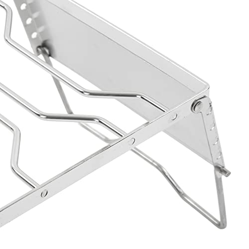 Mini Barbecue Foldable Grill with Wind Screen, Stainless Steel Foldable Camping Grill Grate for Garden with Storage Bag