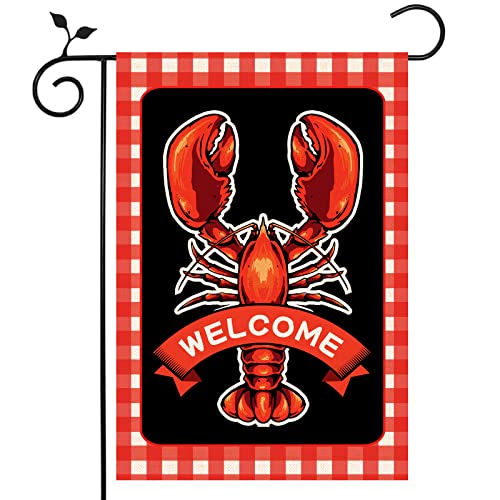 Nepnuser Crawfish Boil Garden Flag Let's Cray Birthday Party Indoor Outdoor Lawn Front Yard Welcome Sign Decoration