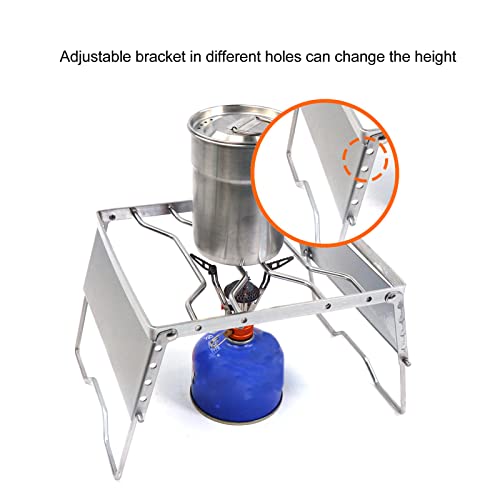 Mini Barbecue Foldable Grill with Wind Screen, Stainless Steel Foldable Camping Grill Grate for Garden with Storage Bag