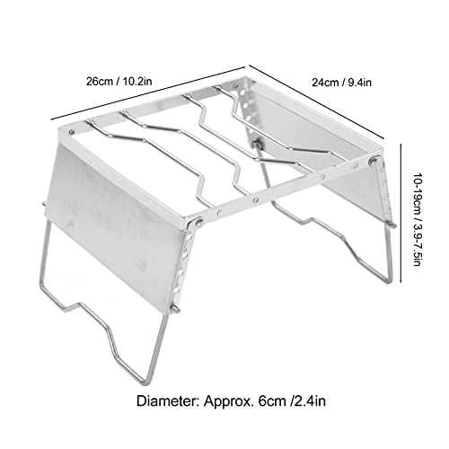 Mini Barbecue Foldable Grill with Wind Screen, Stainless Steel Foldable Camping Grill Grate for Garden with Storage Bag