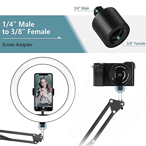VIZEMO 4 Pcs Aluminum Camera Screw Adapter Thread 1/4" Male to 3/8" Female and 3/8" Male to 1/4" Female Adapter Set for Camera Monitor, Tripod, Microphone Mic Stand Mount(4 PCS)