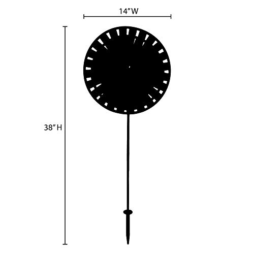 In The Breeze Rainbow Triple Wheel Spinner- Ground Stake Included - Colorful Wind Spinner for your Yard and Garden