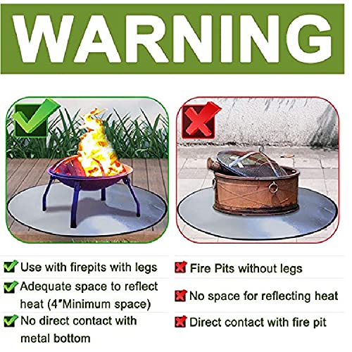 Zorxu Fire Pit mat Deck Protector 36 Inch Gas BBQ Fireproof Mat Heat Resistant Mat Grill Mat Decking Protector Pad and Splatter Mat Protect Your Deck, Grass, Garden, Campsite (36 inch)