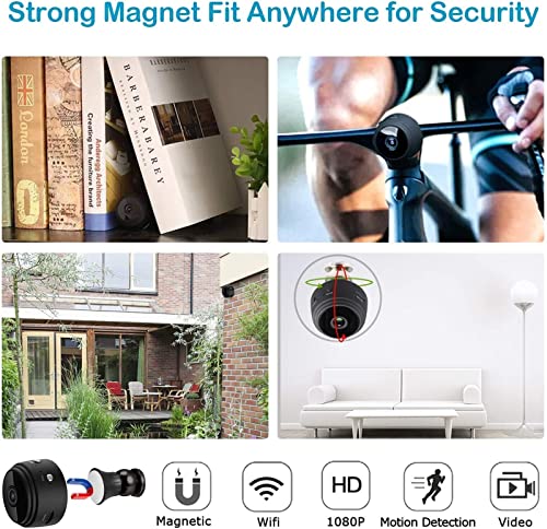Zone Flex Camera, Wireless Wifi Motion Detects Magnetic Camera, Monitor Detection Tiny Cameras for Indoor/outdoor, Mini 1080p Wireless Magnetic Security Camera, Car Cameras for Surveillance (Black)