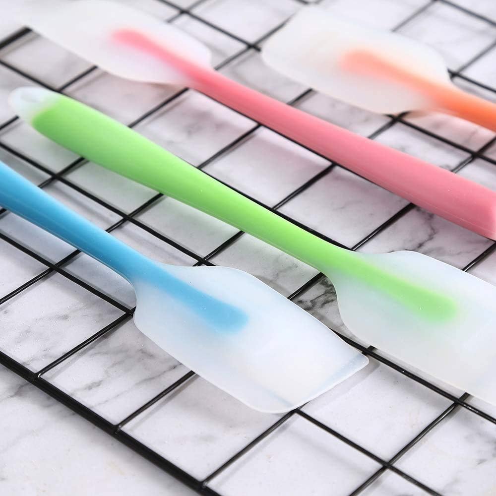 Silicone Spatulas Heat Resistant Flexible Spatula 450F with Stainless Steel Core - FDA Grade Premium Kitchen Utensils with Good Grip 27 cm Random Color (Pack of 2)