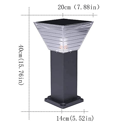 Post Lights Outdoor Solar Lawn Lights Metal Pillar Lights Waterproof Wall Lights Simple and Creative Garden Lights Community Villas Outdoor Floor Lights LED (C) ()