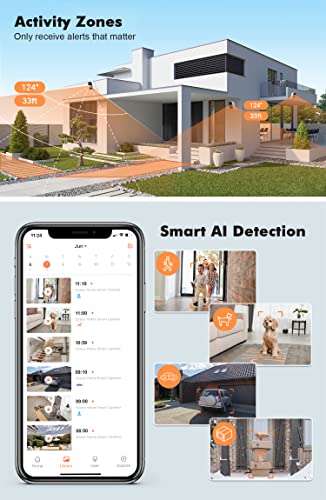 Dzees Outdoor Camera Wireless, Battery Powered WiFi Surveillance Camera for Home Security System with Siren Alarm & Spotlight, Motion Detection, Color Night Vision, IP65 Waterproof Cloud/SD-2-Pack