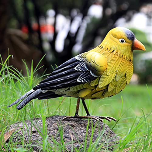 Shefio Garden Decor - Goldfinch Bird Decor, Beautiful Backyard Ideas & Garden Gifts - These Handmade Metal Birds are Perfect Outdoor Decor, Metal Yard Art for Lawn Ornament, Yard Decorations Outdoor