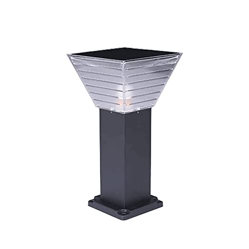 Post Lights Outdoor Solar Lawn Lights Metal Pillar Lights Waterproof Wall Lights Simple and Creative Garden Lights Community Villas Outdoor Floor Lights LED (C) ()
