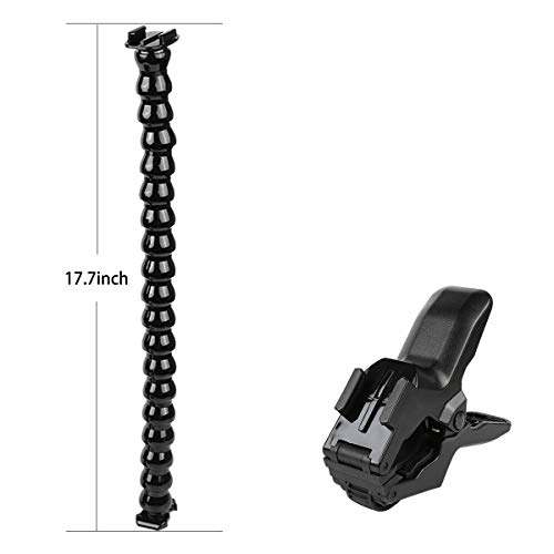 Pellking Jaws Flex Clamp Smartphone Mount with Adjustable Gooseneck(19 Sections) Compatible with iPhone Samsung,and GoPro Hero 10,9,8,7,6,5,4,, 3+, 2, 1, DJI Osmo Action Akaso Camera Mounts
