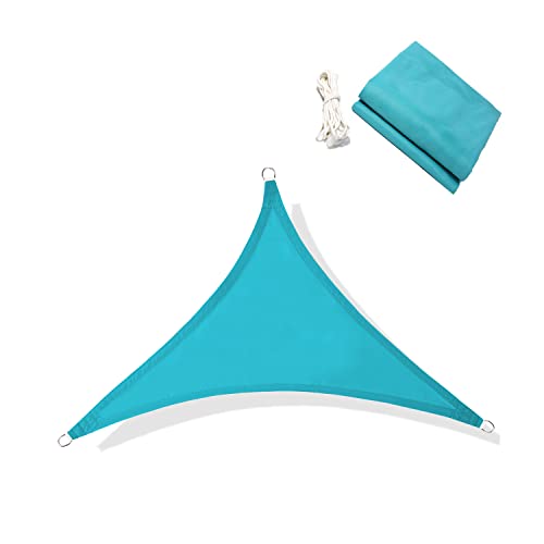 ACCREST Sun Shade Sail Waterproof 6.5'×6.5'×6.5' Triangle Shade Sail UV Block Canopy Awning for Patio Backyard Lawn Garden Outdoor Activities,Lake Blue