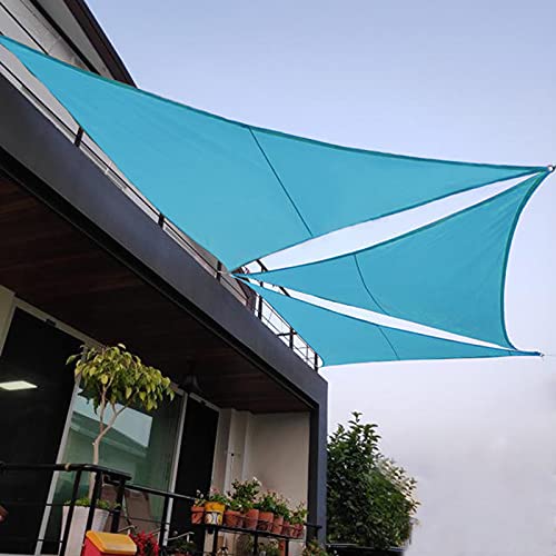 ACCREST Sun Shade Sail Waterproof 6.5'×6.5'×6.5' Triangle Shade Sail UV Block Canopy Awning for Patio Backyard Lawn Garden Outdoor Activities,Lake Blue