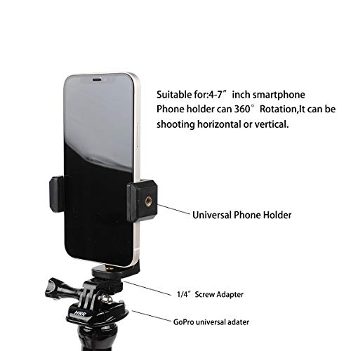 Pellking Jaws Flex Clamp Smartphone Mount with Adjustable Gooseneck(19 Sections) Compatible with iPhone Samsung,and GoPro Hero 10,9,8,7,6,5,4,, 3+, 2, 1, DJI Osmo Action Akaso Camera Mounts