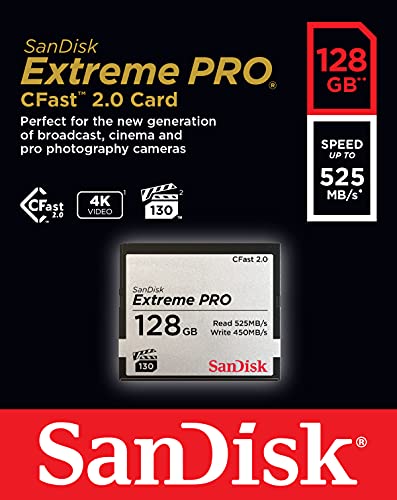 SanDisk 128GB Extreme PRO CFast 2.0 Memory Card - SDCFSP-128G-G46D