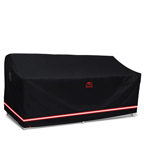 Turtle Life Patio Sofa Cover, Outdoor Heavy Duty Durable UV Water Resistant Anti-Fading Loveseat Cover with 2 Upgrade Air Vent and 2 Buckle, Black, 93" W x 40" D x 35" H