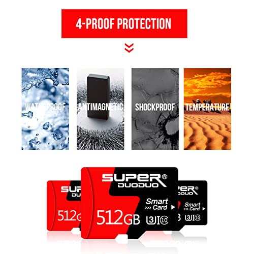 512GB Micro SD Card Class 10 Memory Card TF Card for Wyze, GoPro,Smartphone, Table with SD Adapter