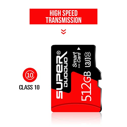 512GB Micro SD Card Class 10 Memory Card TF Card for Wyze, GoPro,Smartphone, Table with SD Adapter