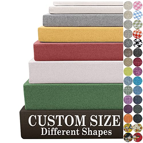 RXASC Custom Bench Cushion,Bench Cushions for Indoor Furniture,Window Seat Cushions,50D Thickened Foam Cushion Bench,Non-Slip Bench Pads for Indoor Bay Window,Outdoor Garden Patio Cushion,58 Colors