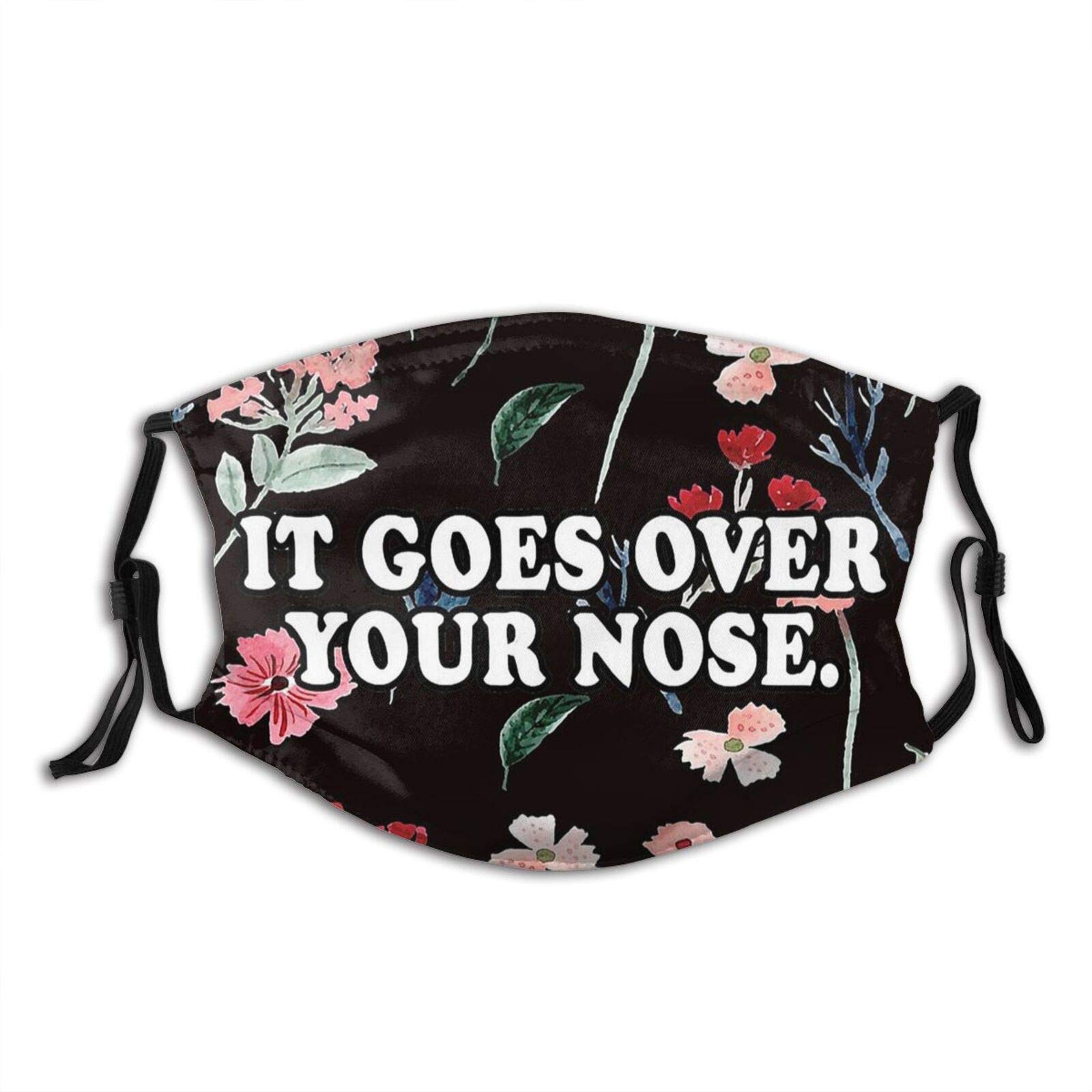 It Goes Over Your Nose (1) Face Mask Reusable Washable Face/Mouth Cover For Men & Women With 2 Pcs Filters Balaclava