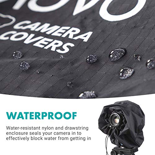 Movo CRC11 Camera Rain Coat Rain Cover for DSLR Cameras and Mirrorless Cameras and Lens (Junior Size: 11" x 14.5")