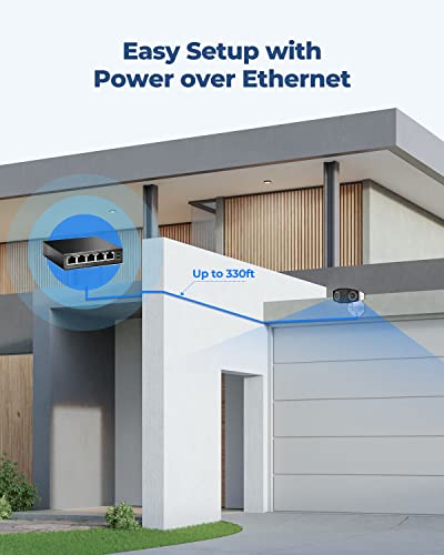 REOLINK 4K PoE Security Camera System, Home Outdoor IP Camera in 180 Degree Viewing Angle, 2022 Stunning New Released, Human/Vehicle/Pet Detection, Color Night Vision, Two Way Talk, Duo 2 PoE