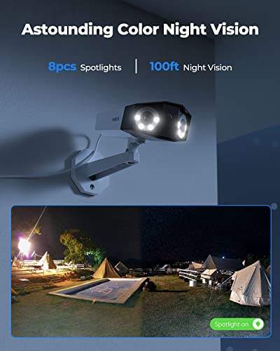 REOLINK 4K PoE Security Camera System, Home Outdoor IP Camera in 180 Degree Viewing Angle, 2022 Stunning New Released, Human/Vehicle/Pet Detection, Color Night Vision, Two Way Talk, Duo 2 PoE