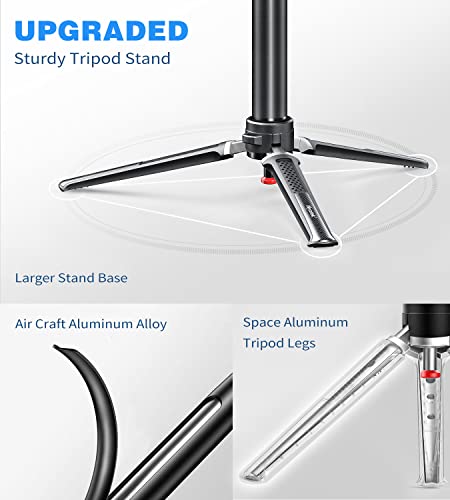 Webcam Tripod Stand, Nycetek Adjustable Sturdy Desk Tripod for Logitech Webcam C920 Brio and Other Webcam with 1/4" Thread, Aluminum Table Tripod with Phone Holder & Remote for Cell Phones, Camera