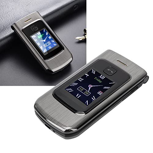 Luqeeg Dual SIM Flip Cell Phone with Dual Screen, 2G Unlocked Flip Phone, Big Button, SOS Function, 4800mAh Battery, LED Flashlight & Loud Sound, Senior Flip Phone for Elderly, Kids