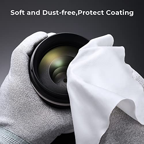 K&F Concept Microfiber Cloths for Camera Lens Washable 10-Pack 6x6in Vacuum Wrapped Lint Free Cleaning Cloth for Electronics and Glasses, Optics Precision Instrument Screens Polishing Cloth