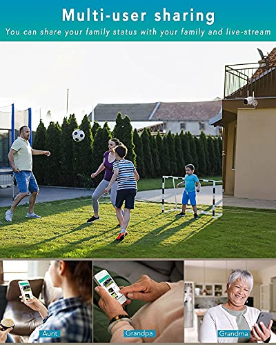 DEKCO Outdoor 1080p Pan Rotating 180° Wired WiFi Cameras for Home Security with Two-Way Audio, Night Vision, 2.4G WiFi, IP65, Motion Detection Alarm (2 Pack)