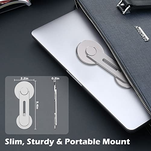 imluckies [Upgrated] Magnetic Laptop Phone Holder, 180° Adjustable Continuity Camera Mount Clip Compatible with Magsafe for iPhone 14 13 12 Series, for iOS 16 & MacBook macOS 13 Ventura, Silver