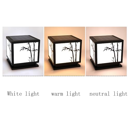 BEMITH Solar Flame Post Lamp Outdoor Three Modes Outdoor Stigma Lamps High Brightness Flickering Flame SMD LED Lighting Solar Powered Fence Column Light, Fit 4x4, 5x5 Or 6x6 Wooden Posts